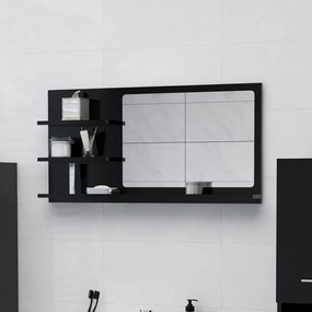 Koupelnové zrcadlo černé 90 x 10,5 x 45 cm kompozitní dřevo