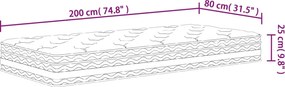 vidaXL Taštičková pružinová matrace medium 80 x 200 cm [372912]