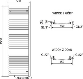 Mexen Helios, topné těleso 1500 x 500 mm, 680 W, černá, W103-1500-500-00-70