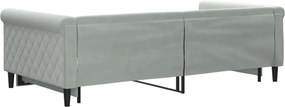 Válenda s přistýlkou světle šedá 100 x 200 cm samet 3197778