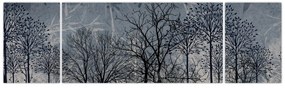 Obraz - Siluety stromů s listy (170x50 cm)