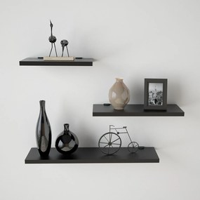 KALUNE DESIGN Set 3 poliček WALL černý 956LCS2702