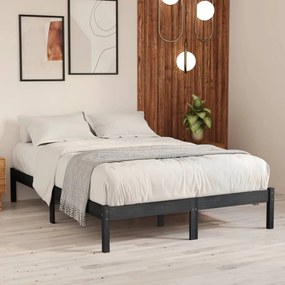 Rám postele šedý masivní borovice 140 x 190 cm - Default Title