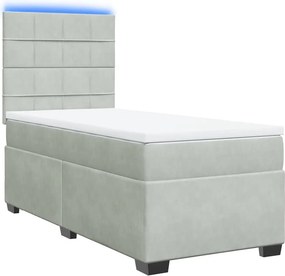 Box spring postel s matrací světle šedá 90x190 cm samet 3293086