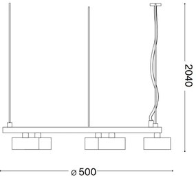 Ideal Lux - LED Lustr na lanku MINOR 5xGX53/9W/230V pr. 50 cm černá