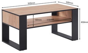 Konferenční stolek Houseland Domini dub craft zlatý/černý