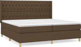 Box spring postel s matrací tmavě hnědá 200x200 cm textil 3132260