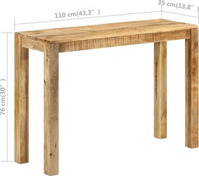 Konzolový stolek 110 x 35 x 76 cm masivní mangovníkové dřevo 337270