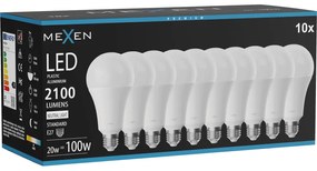 Mexen Nova 10x LED žárovka E27, A70, 20W, Neutrální - 4000K, 2100 lm - L100-E27-2040-01x10