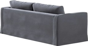Potah na pohovku IKEA  Karlstad 3-místná, nerozkládací, dlouhý barva šedá látka lesklé, sametová