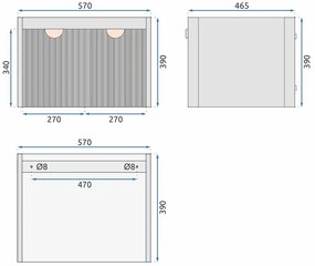 Rea Mario, sada koupelnového nábytku s umyvadlem 60cm, šedá matná, REA-M0006