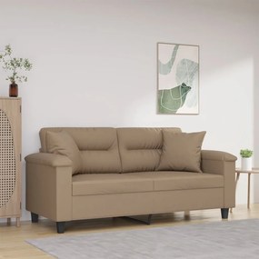 2místná pohovka s polštáři cappuccino 140 cm umělá kůže 3200992