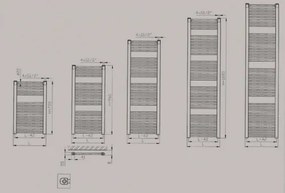 Thermal Trend KD 600 / 1680 koupelnový radiátor K žebřík rovný