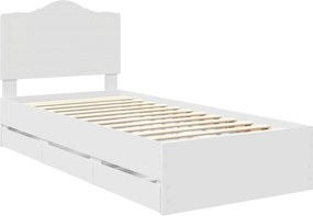 Rám postele se zásuvkou Bílý 90 x 200 cm Inženýrské dřevo 3413450