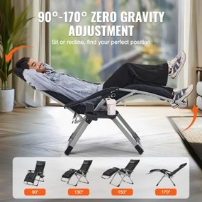 Zero Gravity Křeslo 66 cm polohovací křeslo s nulovou gravitací vnitřní – HQB-FAN001