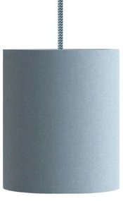 creative cables Závěsná lampa s textilním kabelem, plátěným stínidlem a kovovými detaily Barva: Světle modrá
