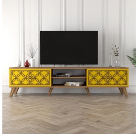TV stolek/skříňka Classy (ořech + žlutá). 1088910