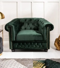 Askont Chesterfield Oxford: Křeslo 1M dark green forest