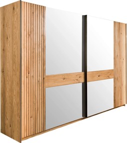 XXXLutz ŠATNÍ SKŘÍŇ SE ZRCADLEM, dub, barvy dubu, 296/214/61 cm Linea Natura - Šatní skříně - 000891002602