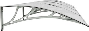Vchodová stříška šedá a průhledná 400 x 75 cm polykarbonát 153598