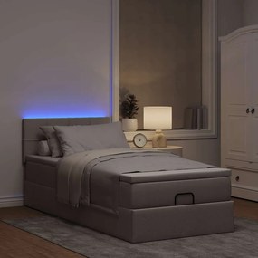 Osmanský rám postele s matrací taupe 80x200cm textil 3312267