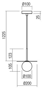 Redo 01-2728 závěsné svítidlo Plato pískově černé, G9, ø20cm