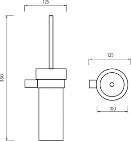 Nimco Toaletní WC kartáč BORMO černá - BRC 11094W-90