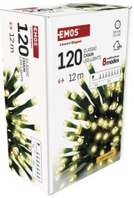 Vánoční osvětlení EMOS D4AW23 120LED řetěz 12m teplá bílá programy s časovačem