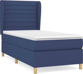 Box spring postel s matrací modrá 90x200 cm textil 3128579
