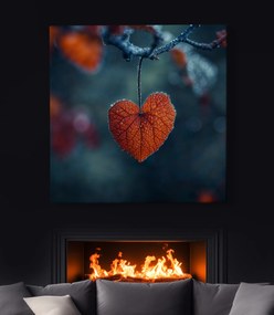 Obraz na plátně - Srdce, konec podzimu FeelHappy.cz Velikost obrazu: 80 x 80 cm