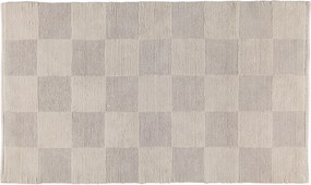 Koupelnový kobereček Cawo šachovnice ručně tkaný 60 x 100 cm béžový