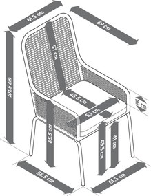 Tchibo - Vysoké křeslo s textilním výpletem - barva: černá