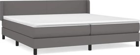 Box spring postel s matrací šedá 200x200 cm umělá kůže 3130683