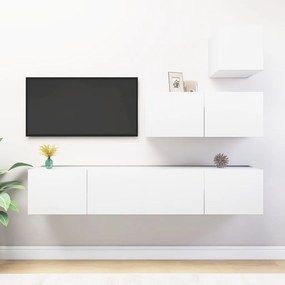 4dílný set TV skříněk bílý kompozitní dřevo 3078736