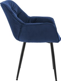 Židle Tanna samet – tmavě modrá