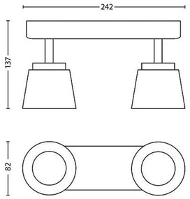 Philips 53342/31/16 - LED bodové svítidlo DENDER 2xLED/4W/230V
