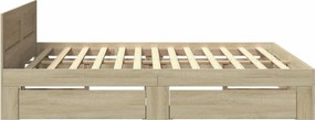 Rám postele s čelem dub sonoma 200 x 200 cm kompozitní dřevo 3295536