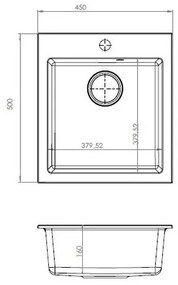 ALVEUS 1133432 - Kuchyňský dřez CORTINA 50x45 cm granit/černá