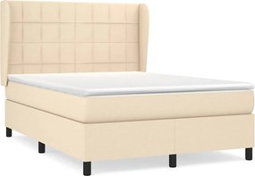 Box spring postel s matrací krémová 140x190 cm textil 3127962