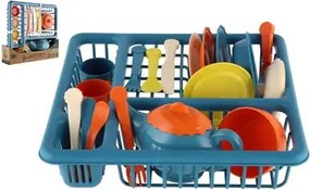 TEDDIES Odkapávač na nádobí s nádobím / Dětská kuchyňka / Plast / 3+