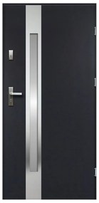 O.K. Doors® Vchodové dveře Hestia, 90 P, rozměr vč. zárubně: 1000 × 2070 mm, ocel, pravé, antracit, prosklené