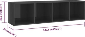 vidaXL 5dílný set TV skříněk kompozitní dřevo [3080044] Barva: šedá s vysokým leskem