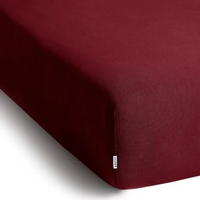 Vínové napínací prostěradlo jersey 120x200 cm Amber – Restilo