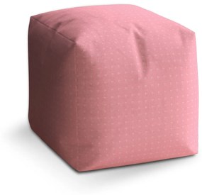 Sablio Taburet Cube Bílé čárky na růžové: 40x40x40 cm
