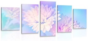 5-dílný obraz květ chryzantémy - 200x100 cm