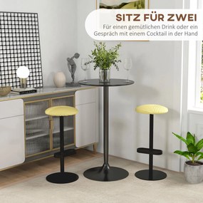 HOMCOM Barový stůl bistro Ø60 x 102 cm Kulatý stůl pro večírek nebo bar, černý