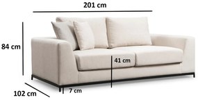 Designová sedačka Dashania 201 cm béžová