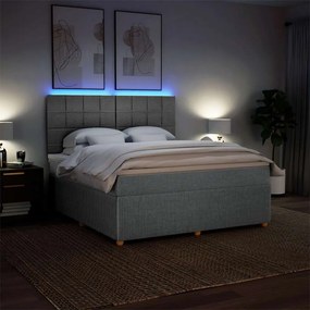 Box spring postel s matrací světle šedá 180 x 200 cm textil 3294435