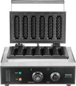 6PCS Komerční výrobník vaflovačů Pekáč na vafle Hot Dog Žehlička na vafle 1500 W