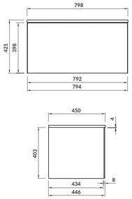 Cersanit - Inverto, závěsná skříňka s deskou 100 cm, CALACATTA- bílá, S930-002